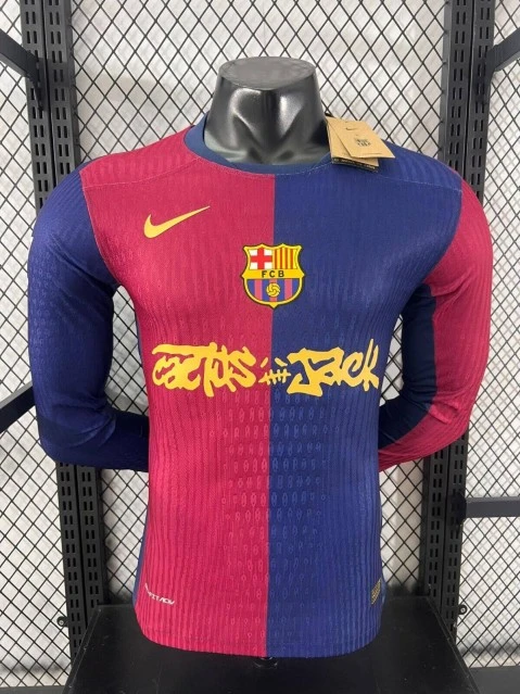 2024-2025 Barcelona Travis Scott Special Long Sleeve Player Version ...